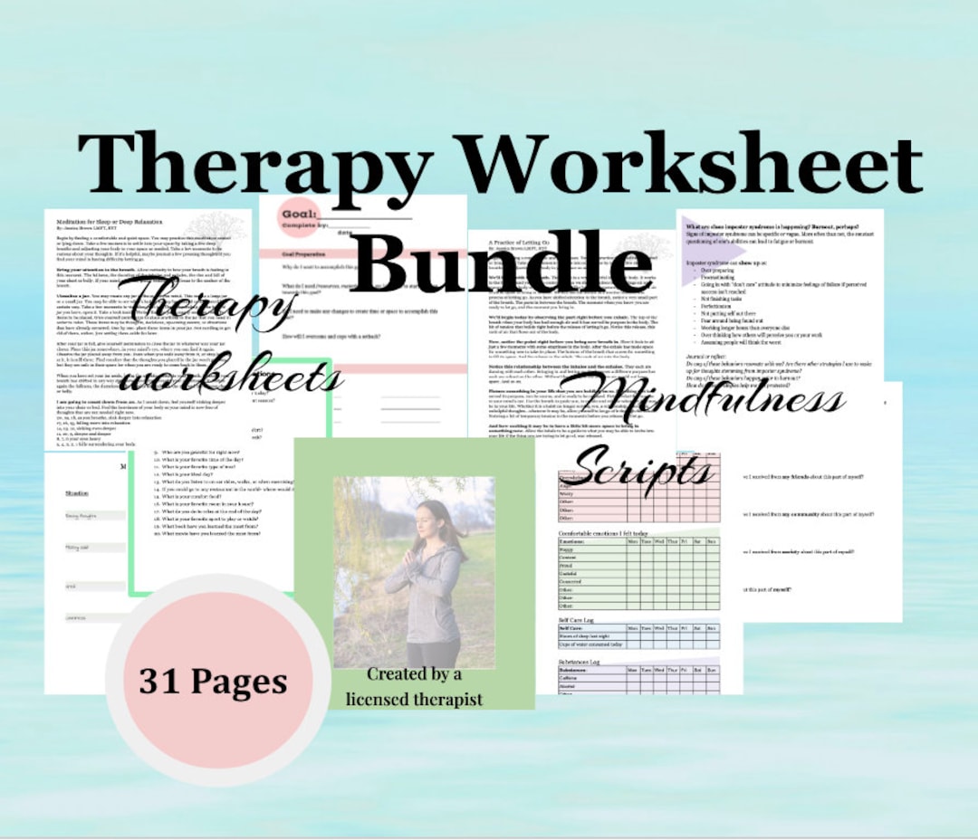 Therapy Worksheets Bundle: Mood Trackers, Identity Exploration, Journal ...