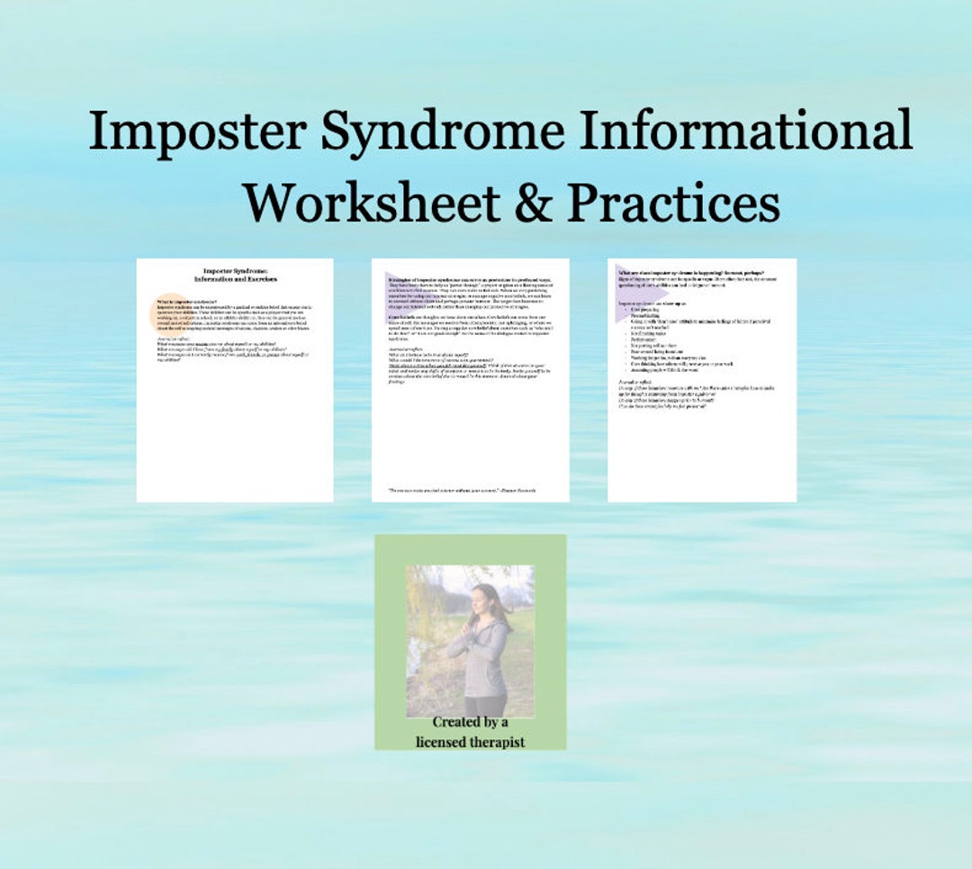 Imposter Syndrome Informational Worksheet and Practices - Etsy