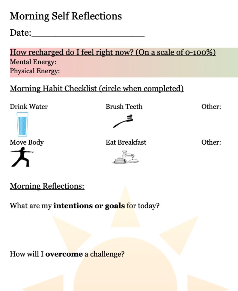 Mood Tracker Worksheet PLUS Daily Reflections - Etsy