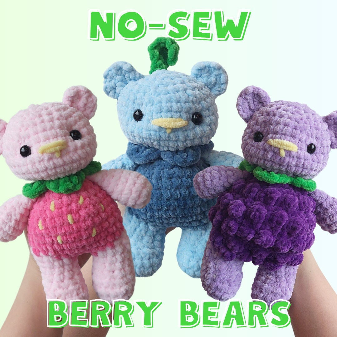 NO-SEW PATTERN: Berry Bears, Strawbeary, Blackbeary and Bluebeary - Etsy