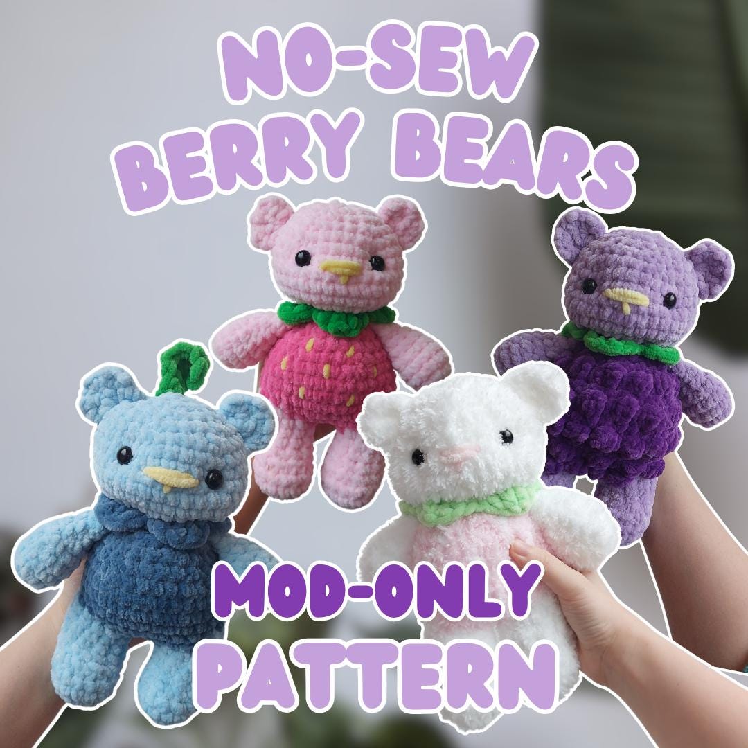 NO-SEW PATTERN: Mod-only Berry Bears, Strawbeary, Blackbeary and ...