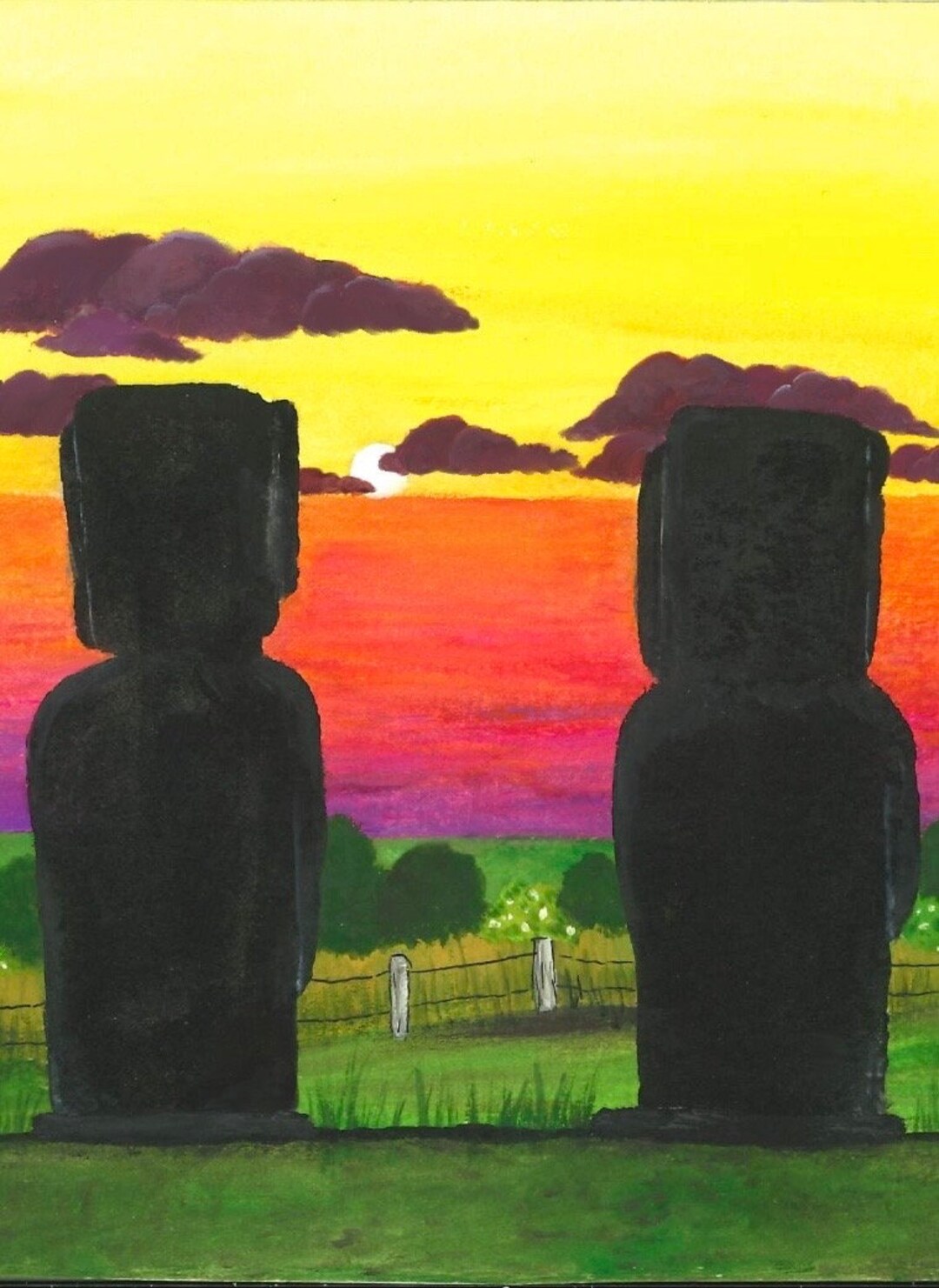 Rapa Nui Wall Print, Moai Print, Office Art Poster, Easter Island Print ...