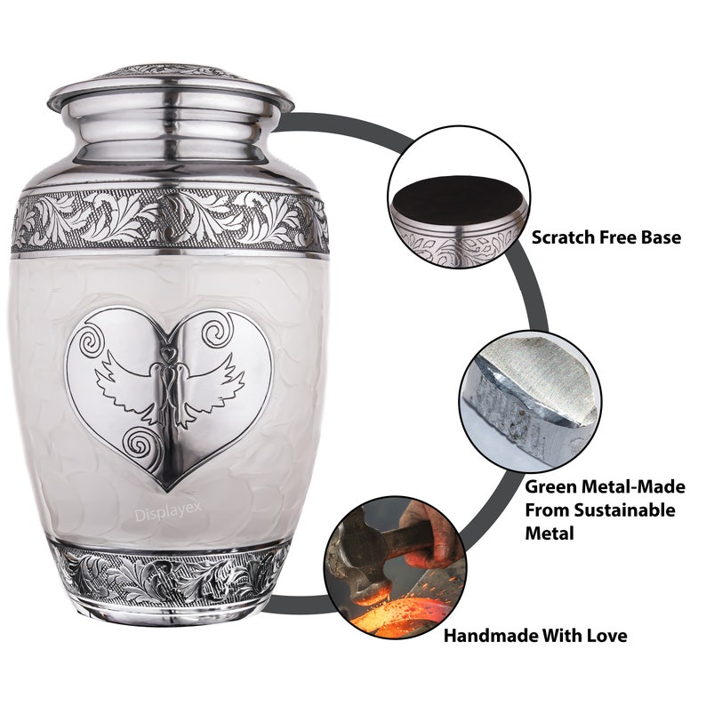 Displayex India Beautiful Engraved Birds in a Heart Unique Urns for ...