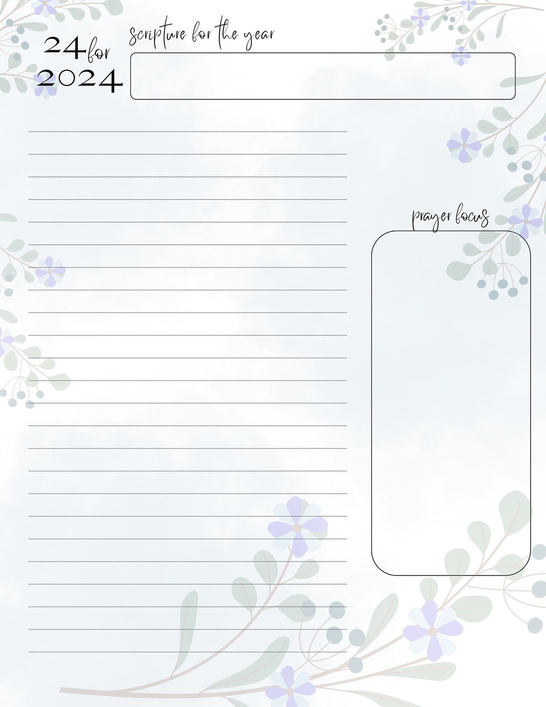 24 for 2024 with Scripture and Prayer Options - Etsy