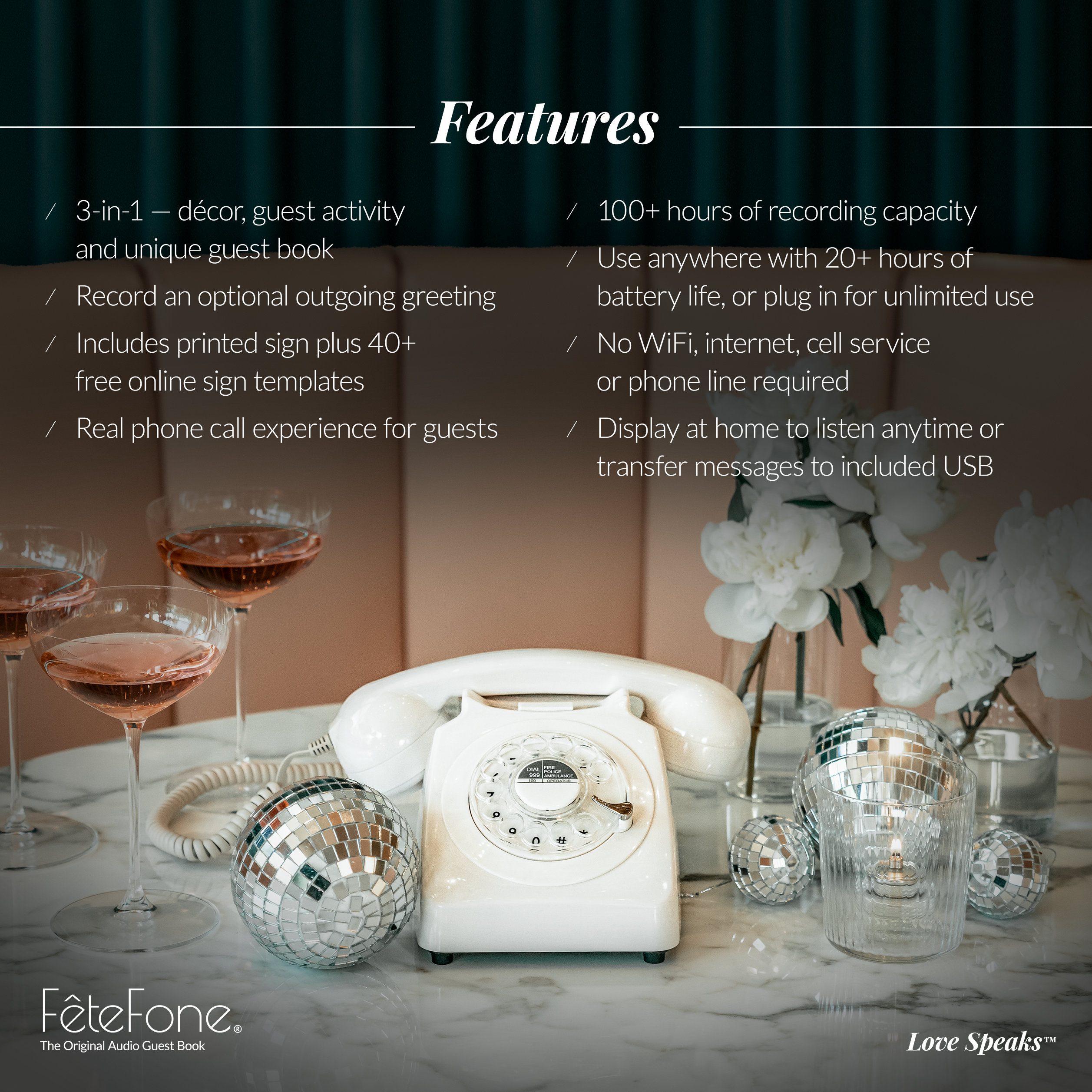 Retro Audio Guestbook Phone by Fêtefone® / the Original Audio Guest ...