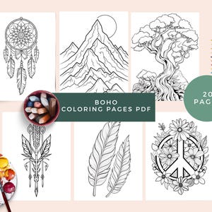 20 Boho Coloring Pages - Printable PDF - Fun for Kids and Adults ...