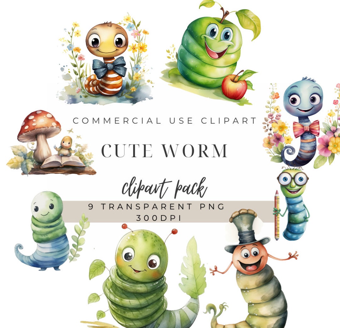 Cute Worm Clipart | Bugs Clipart | Funny Worms Pngs | Worm Images ...