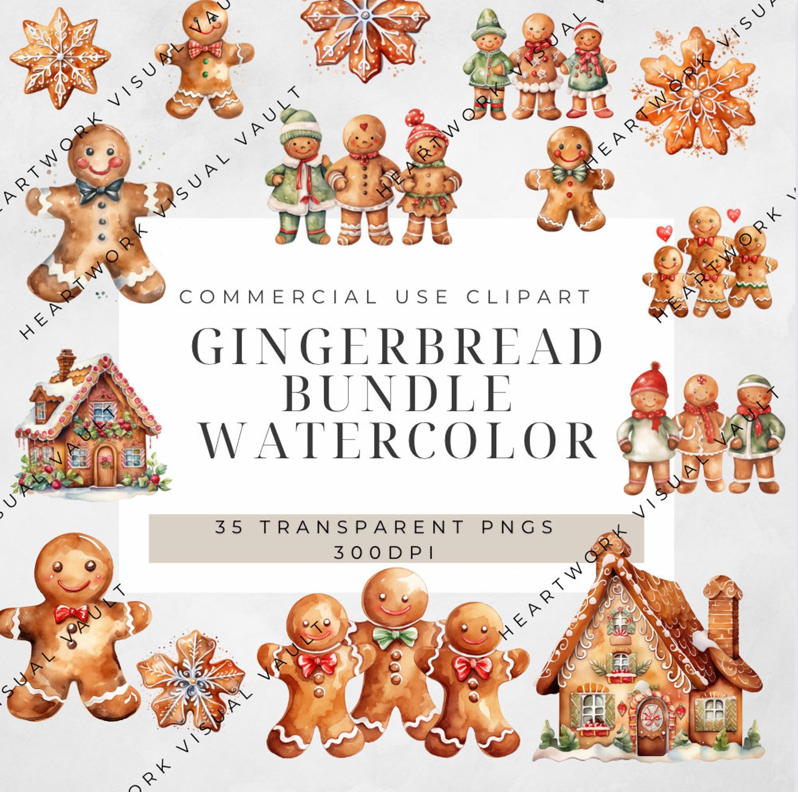Gingerbread Clipart | Bakery Clipart | Winter Clipart | Gingerbread ...