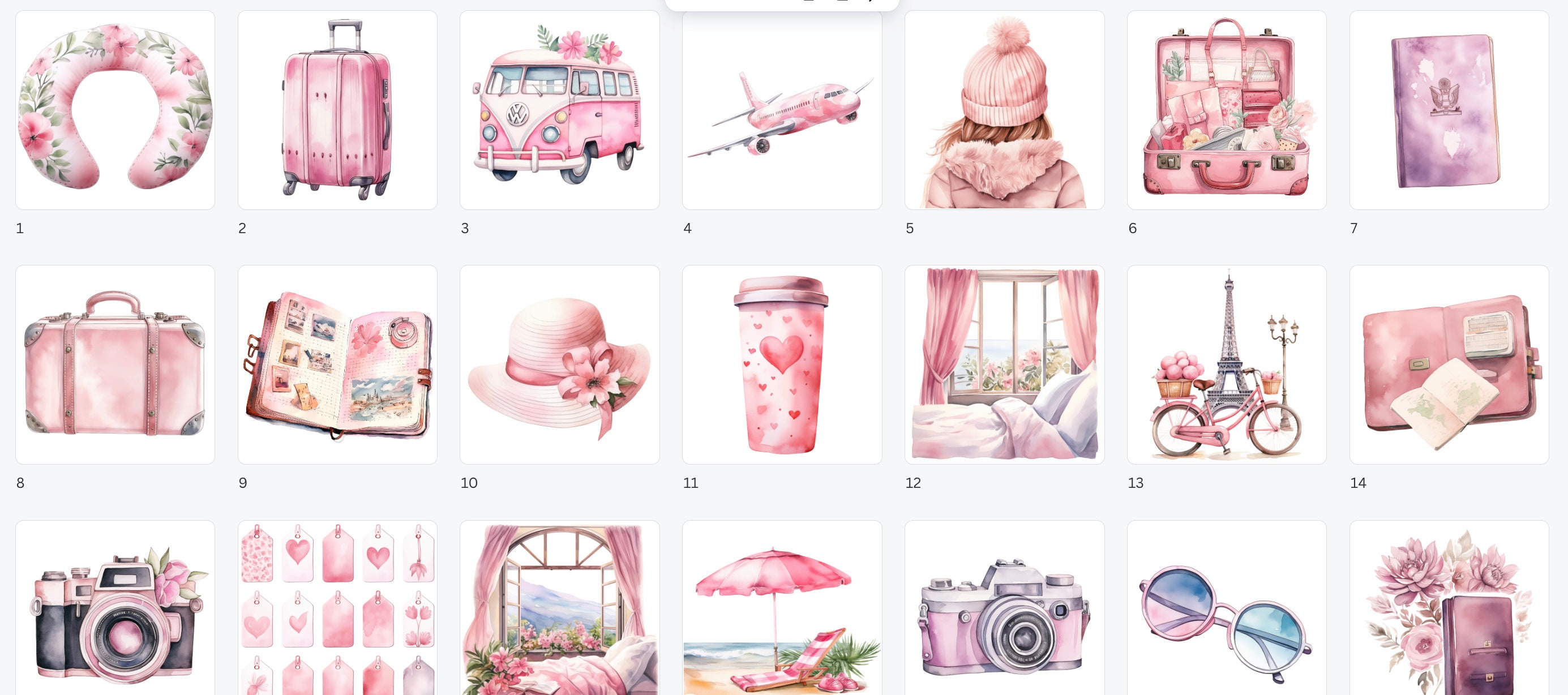 Pink Travel Clip Art | Travel Clipart | Commercial Use | 23 Transparent ...