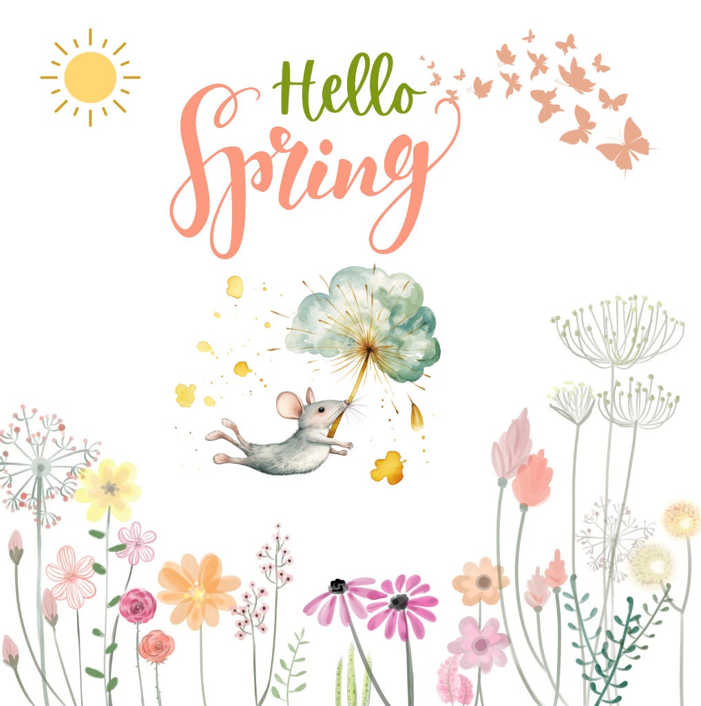 Mouse and Flower Clipart | Digital Download | Digital Paper Craft ...