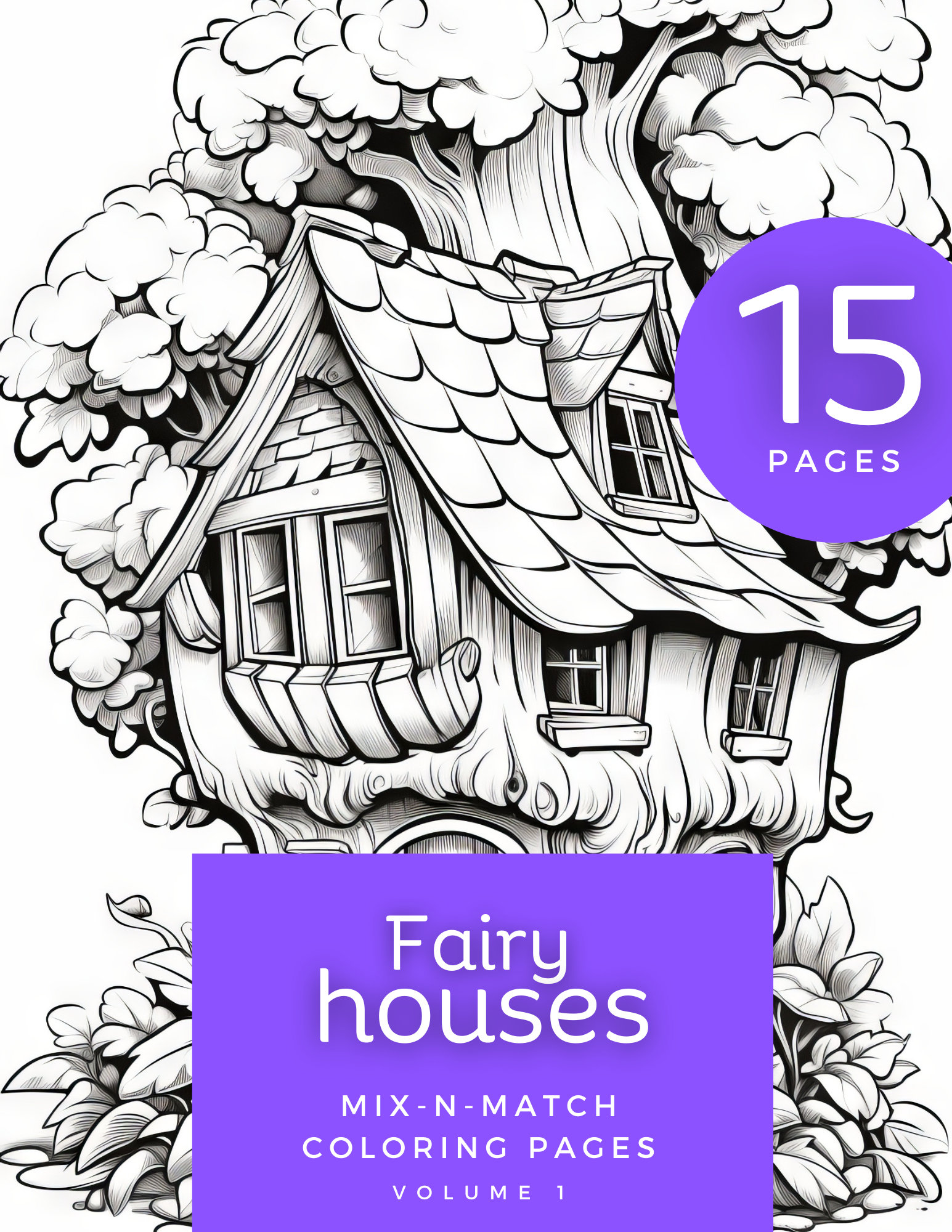 Fairy Houses Coloring Pages Digital Download Coloring Pages Printable ...