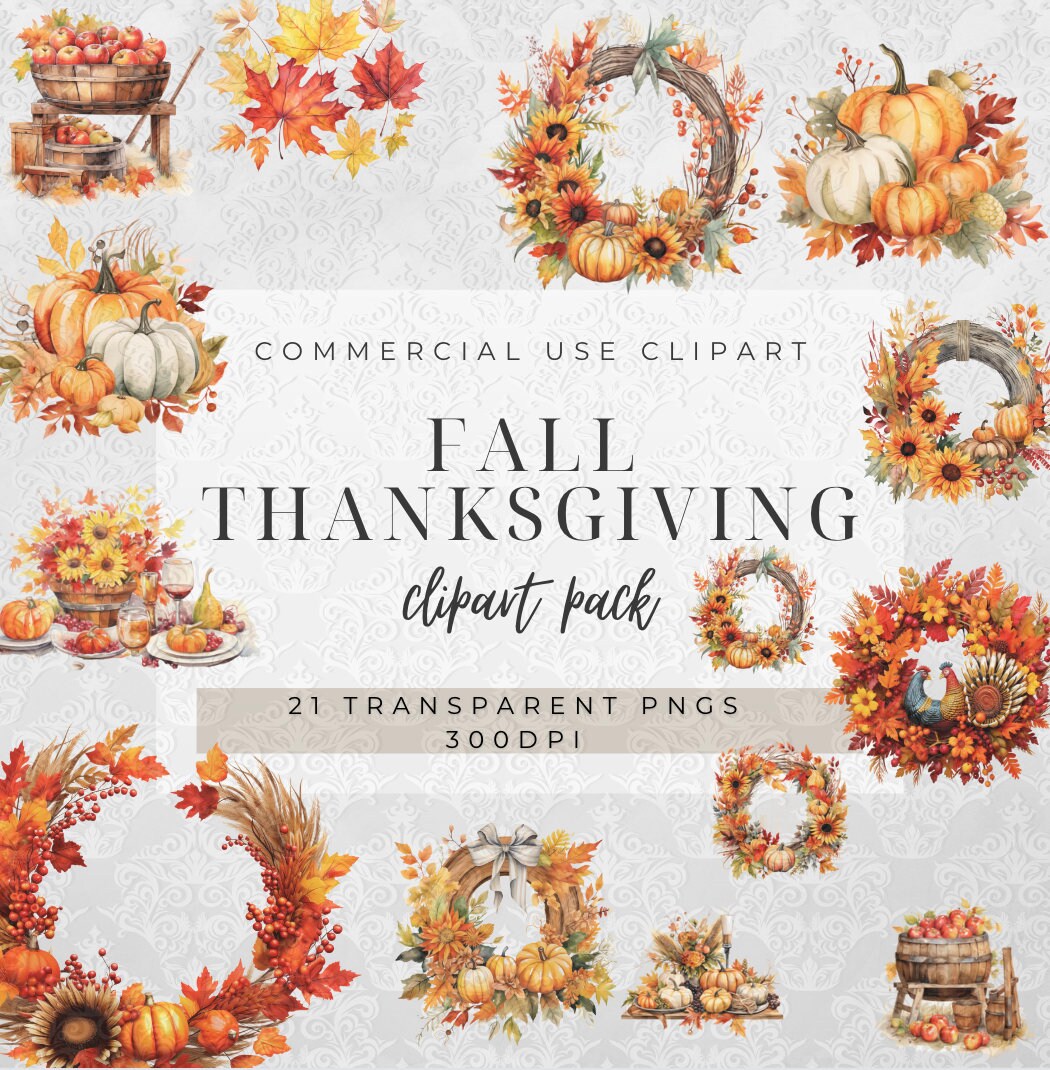Thanksgiving Clipart | Fall Cliparts | Autumn Clip Art | Digital ...