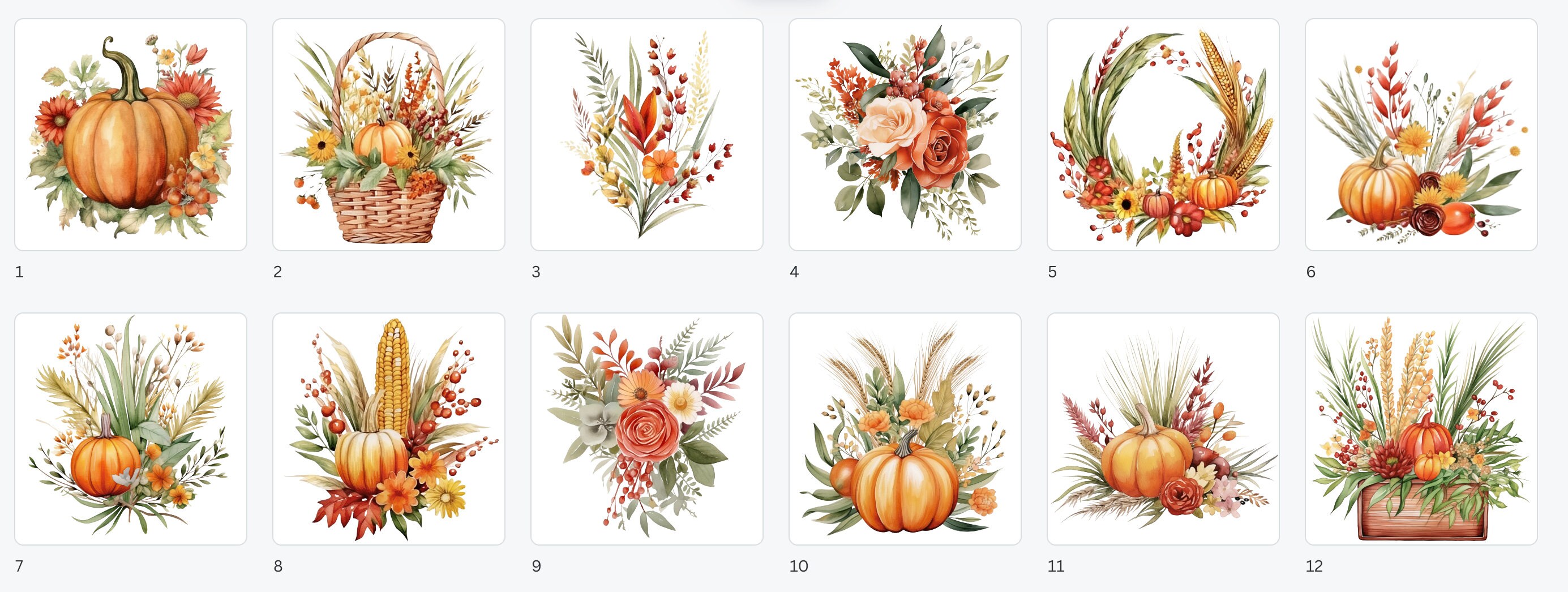 Fall Clipart | Pumpkin Clipart | Harvest Clipart | Pumpkin Floral Png ...