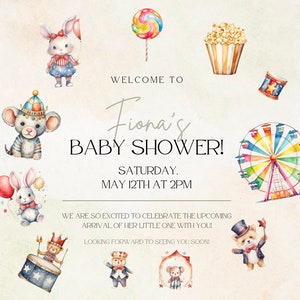 Circus Baby Shower Invitation Clipart | Baby Shower Graphics | Circus ...