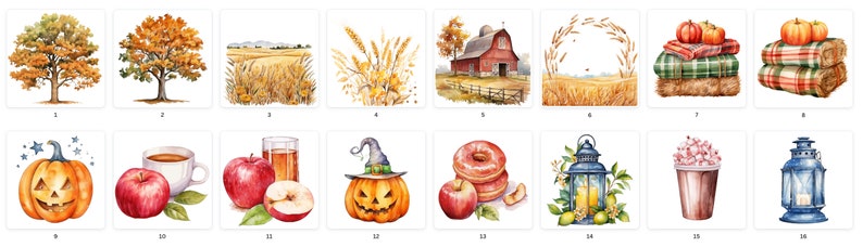 Fall Hayride Clipart Bundle: Autumn Harvest Pngs (50 Images) - Etsy