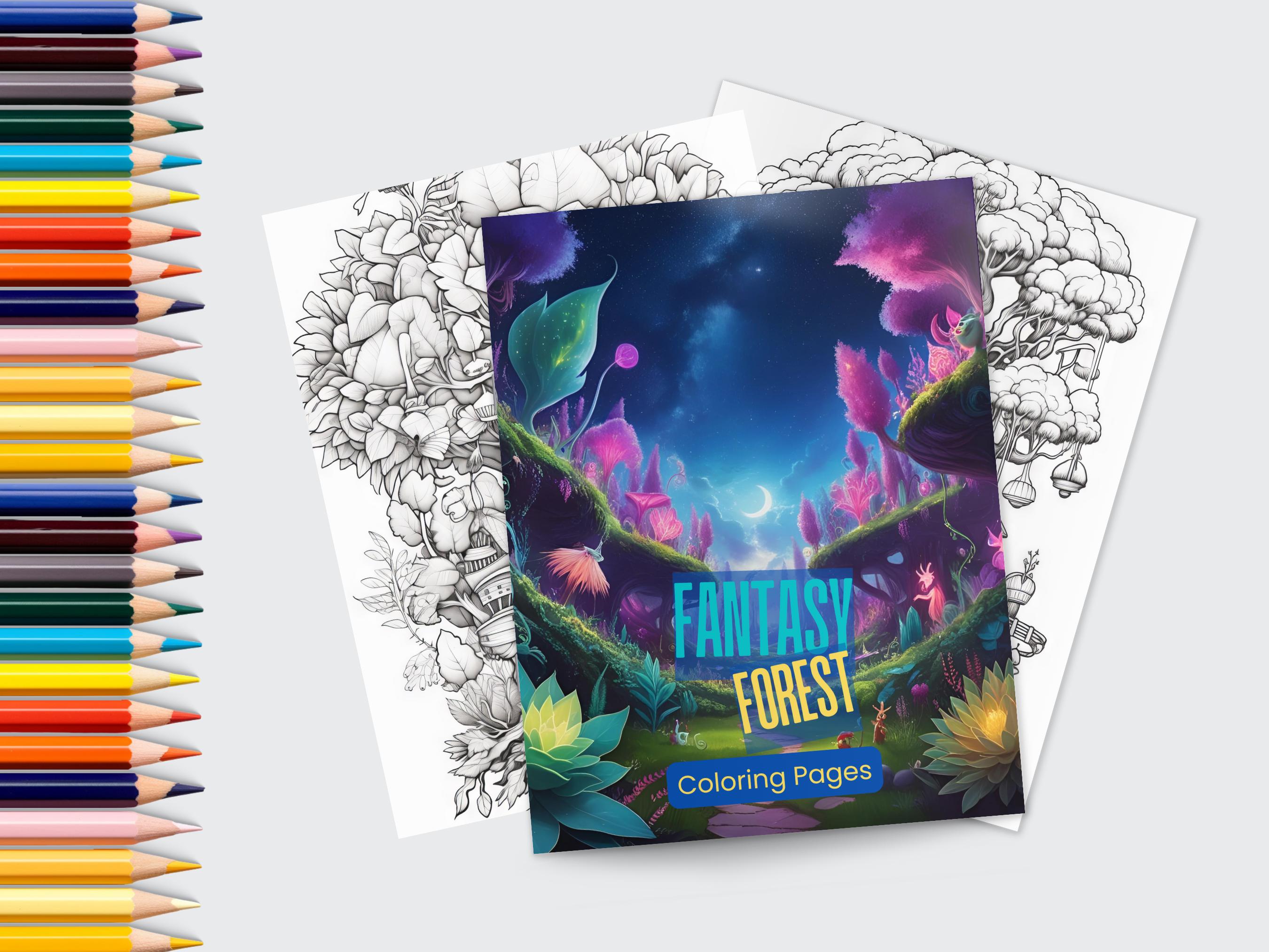 Fantasy Forest Coloring Pages: 20 Printable Designs (PDF) - Etsy
