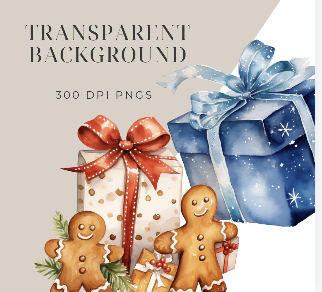 Christmas Clip Art | Gift Box Png | Png. Watercolor Clipart. Free ...