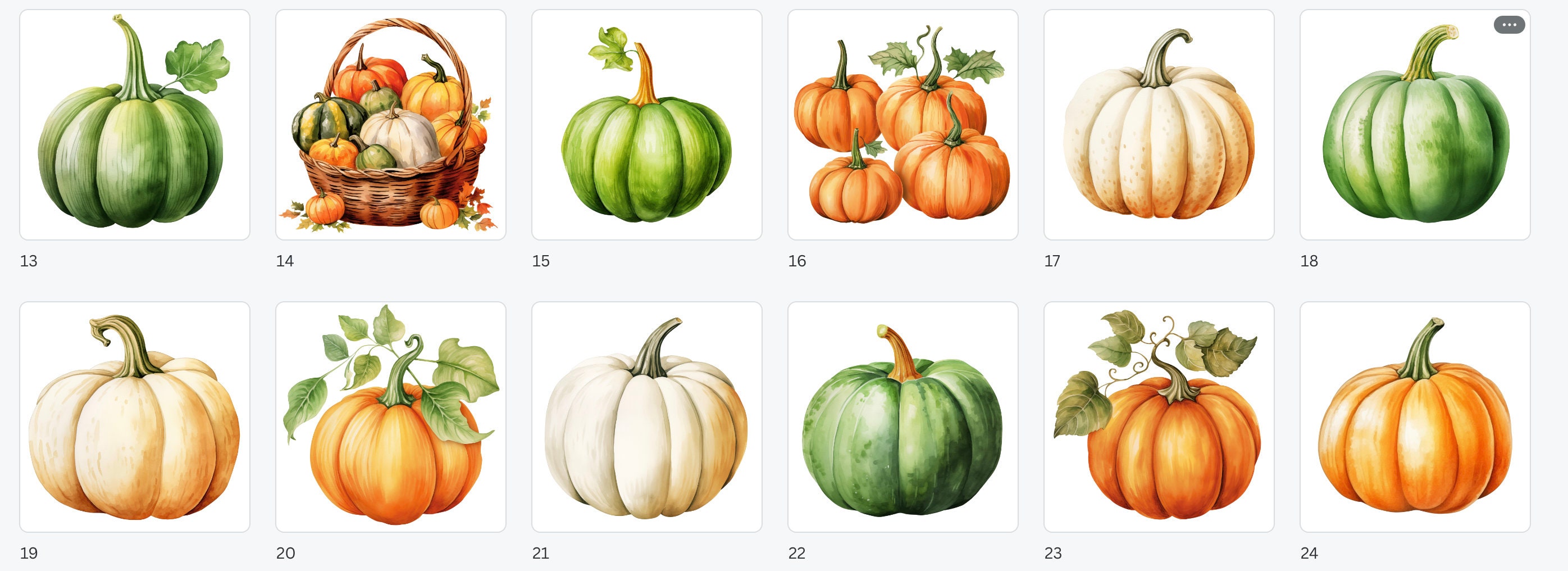 Watercolor Pumpkin Gourd Clipart: Fall PNG Set (digital Download) - Etsy