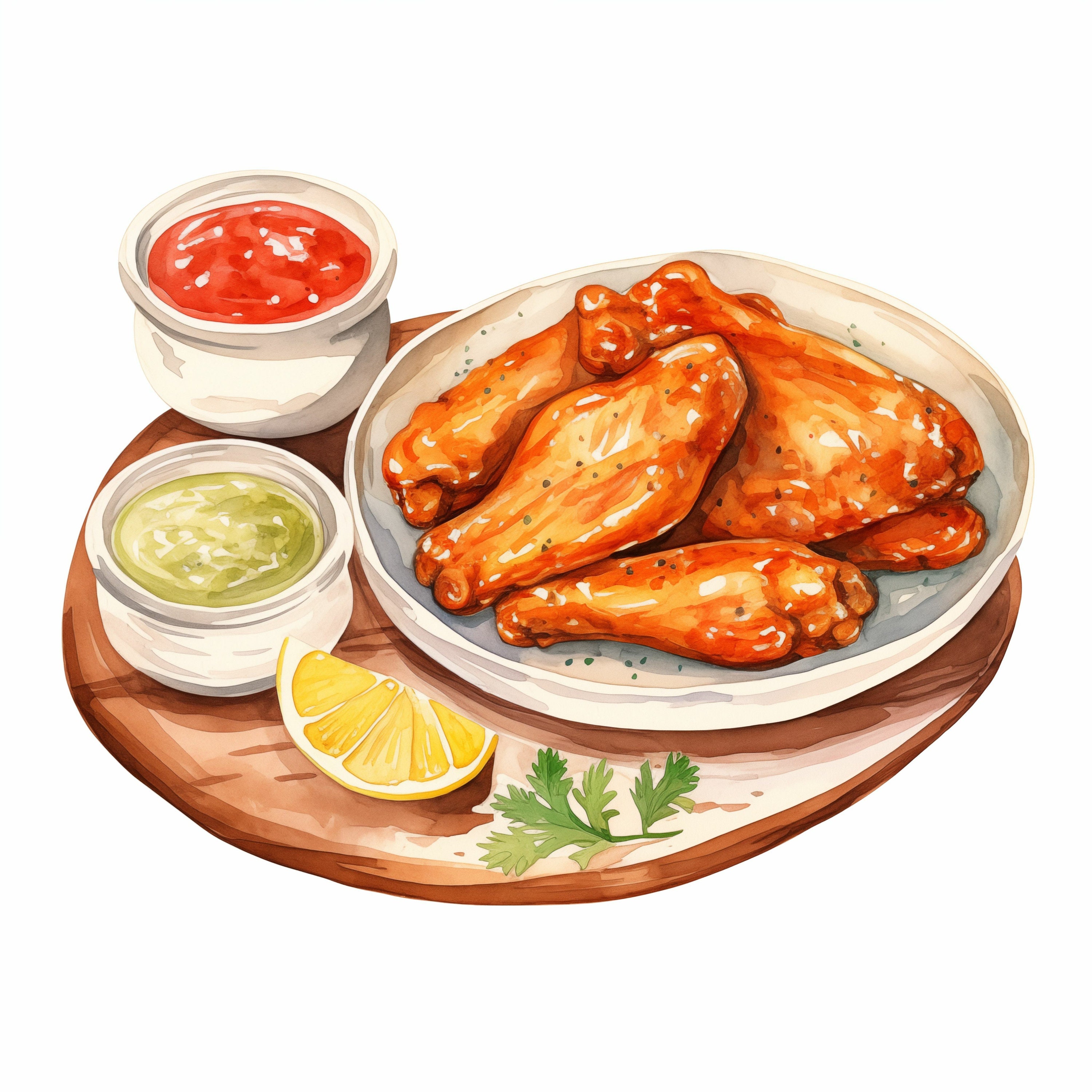 10 Chicken Wings JPG 300 DPI Clipart Vol 1 Commercial Use Instant Download Chicken Wing Clipart ...