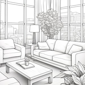 22 Interior Design Coloring Pages | Adult Coloring | Beautiful Living ...