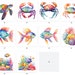 Rainbow Underwater Clipart: Watercolor Sea Animals (digital Download ...