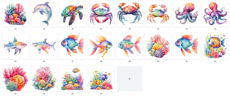 Rainbow Watercolor Underwater Clipart | Coral Reef Clipart | Rainbow ...