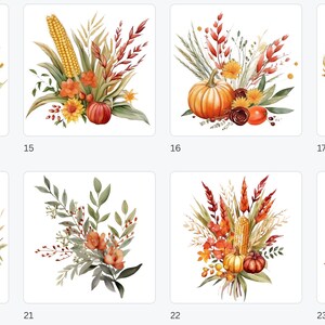 Fall Clipart Pumpkin Clipart Harvest Clipart Pumpkin Floral Png Autumn ...