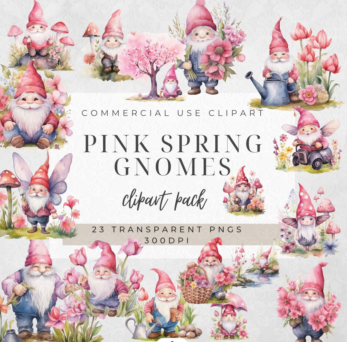 Gnomes Png Spring Gnomes Clipart Ideal for Greetings Cards Commercial ...