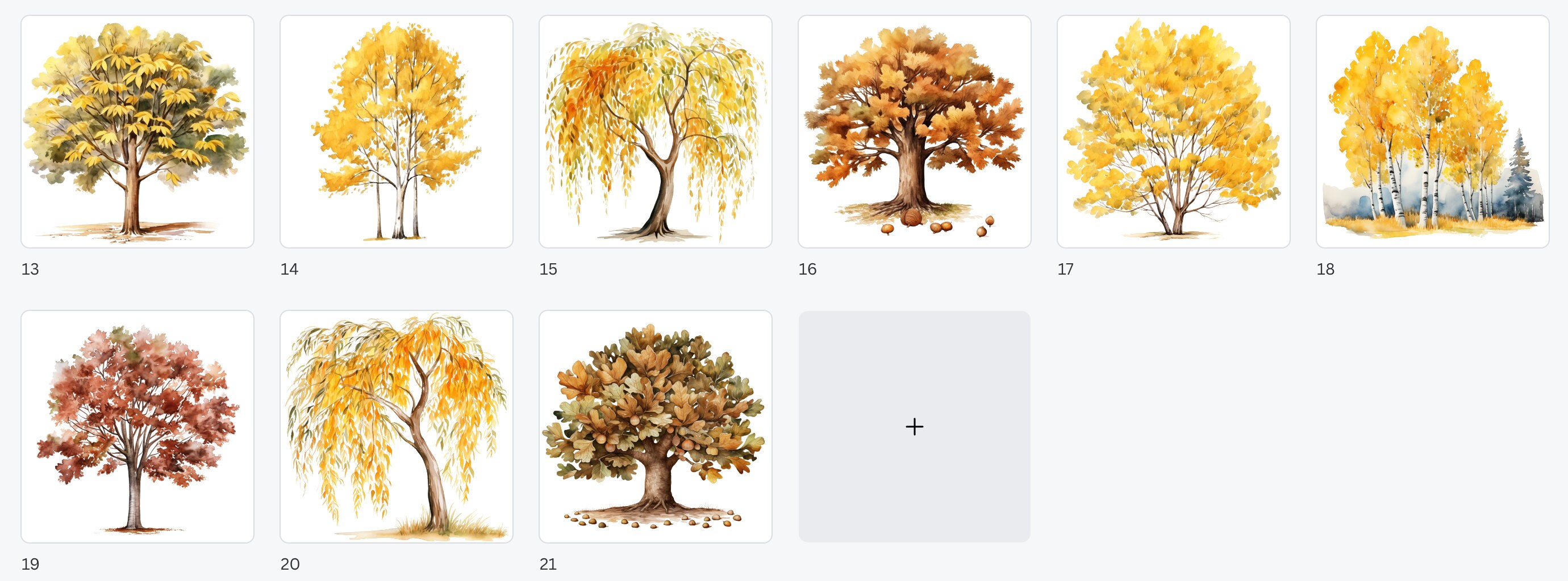Watercolor Fall Tree Clipart: Autumn Forest Scenery (PNG, 300 DPI) - Etsy