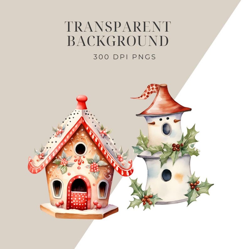 Birdhouse in Snowy Winter Clipart - Watercolor Graphics for Journaling ...