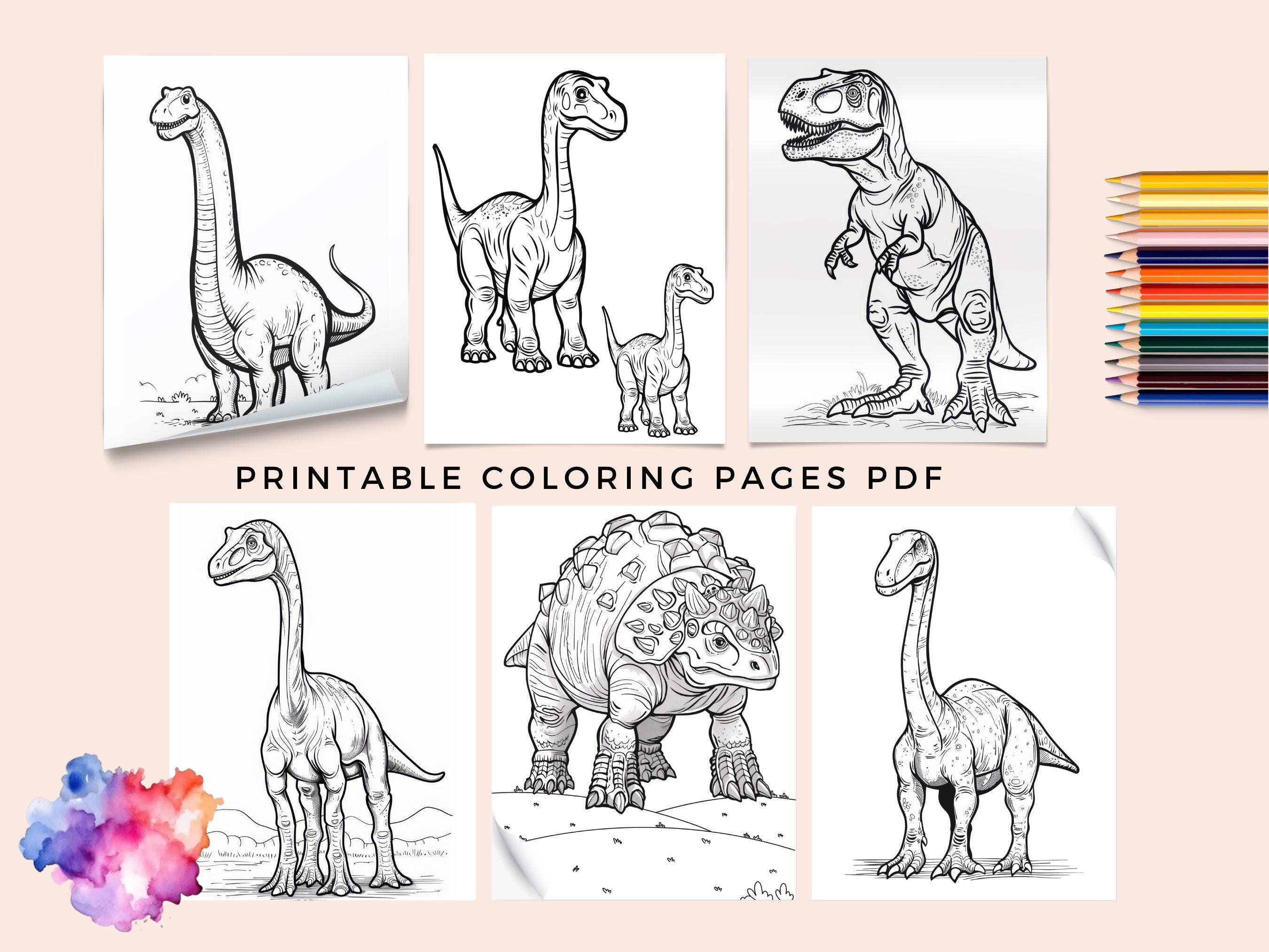 Dinosaur Coloring Pages: 20 Fun Dino Printables (PDF Download - Etsy
