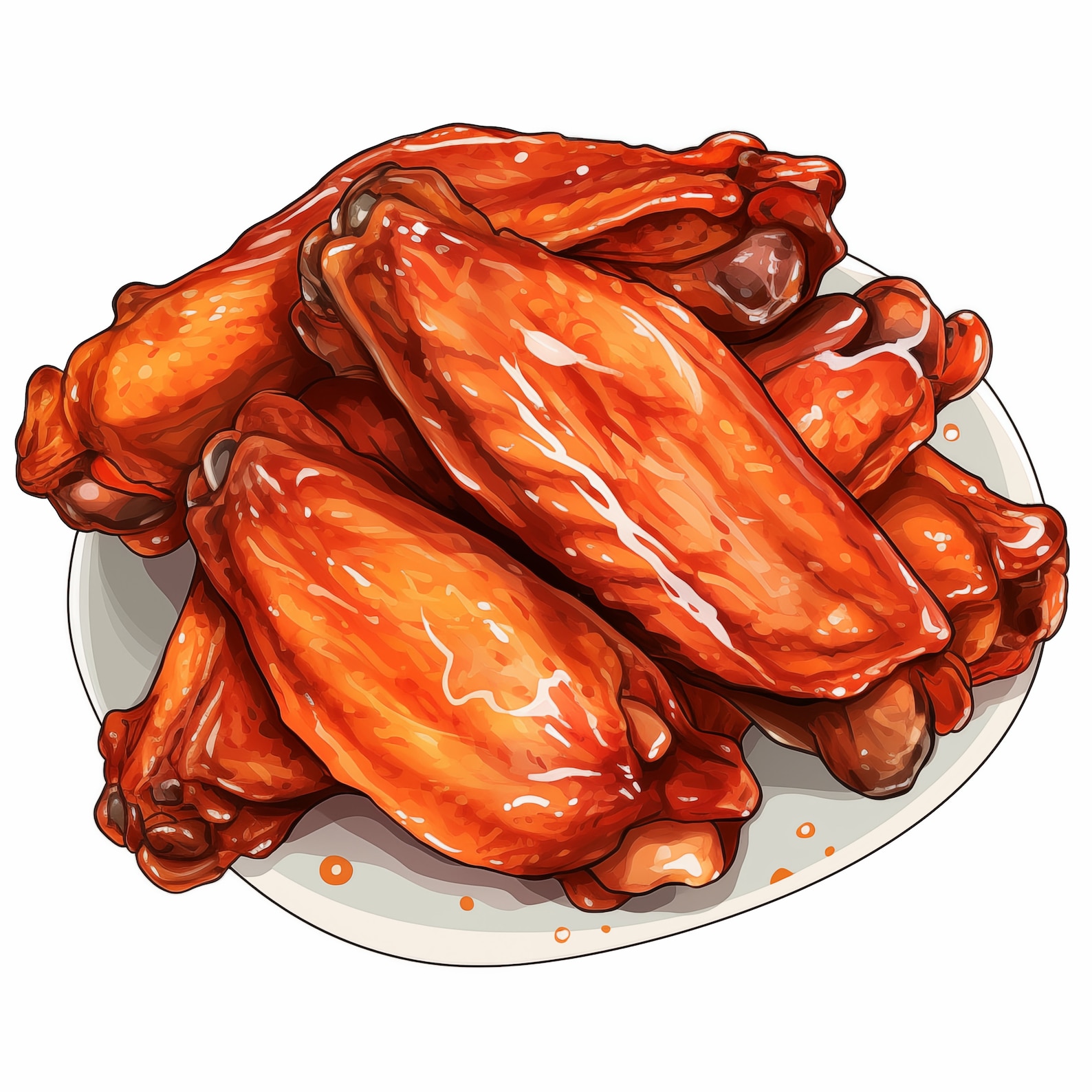 10 Chicken Wings JPG 300 DPI Clipart Vol 2 Commercial Use Instant ...