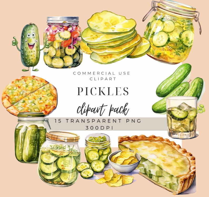 Pickles Clipart | Jar of Pickles Clipart | Funny Pickle Pngs | Commercial Use Clipart ...