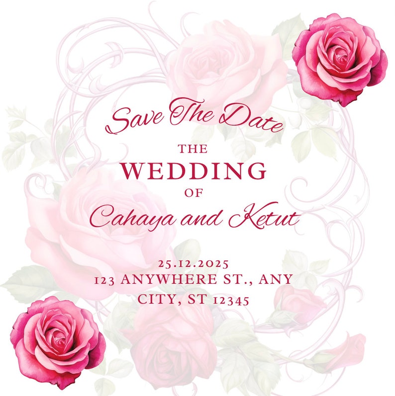 Hot Pink Floral Clipart | Wedding Clipart | Pink and White Digital ...