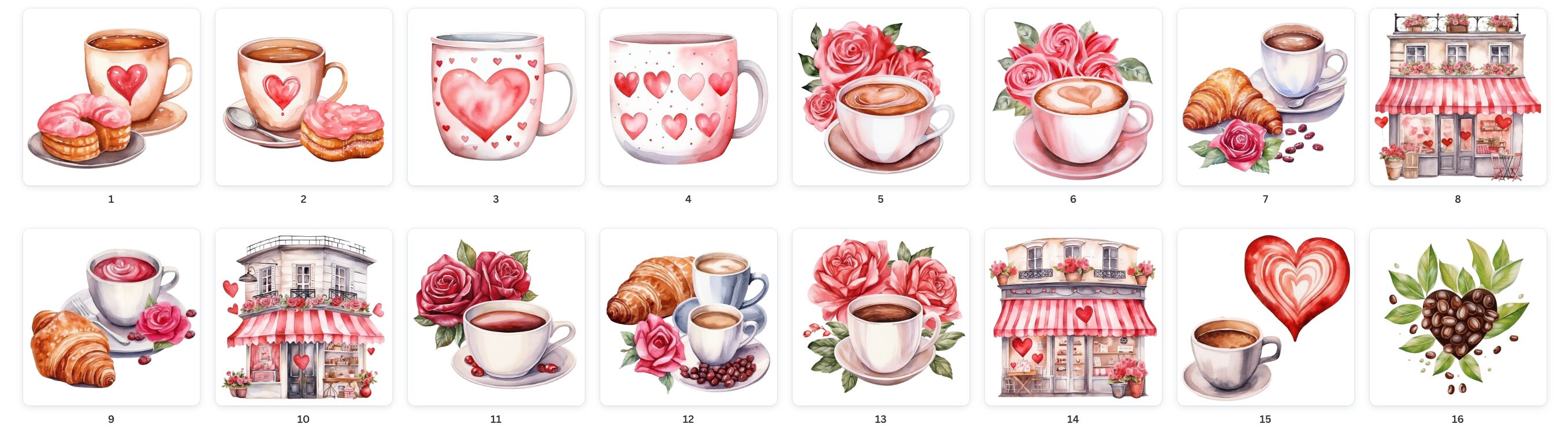 Coffee Valentine Clipart | Commercial Use | Love Clipart | Coffee Love ...