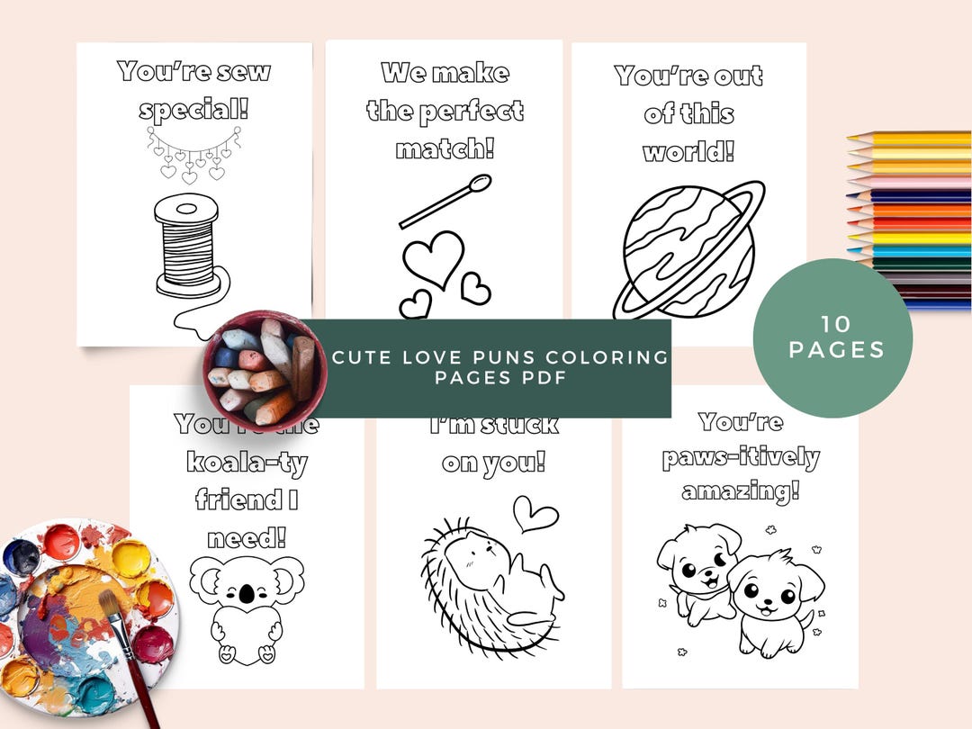 Love Pun Coloring Pages, 50 Printable Sheets (digital Download) - Etsy
