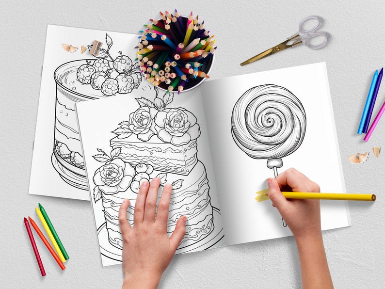 20 Desserts Coloring Pages - Printable PDF - Fun for Kids and Adults ...