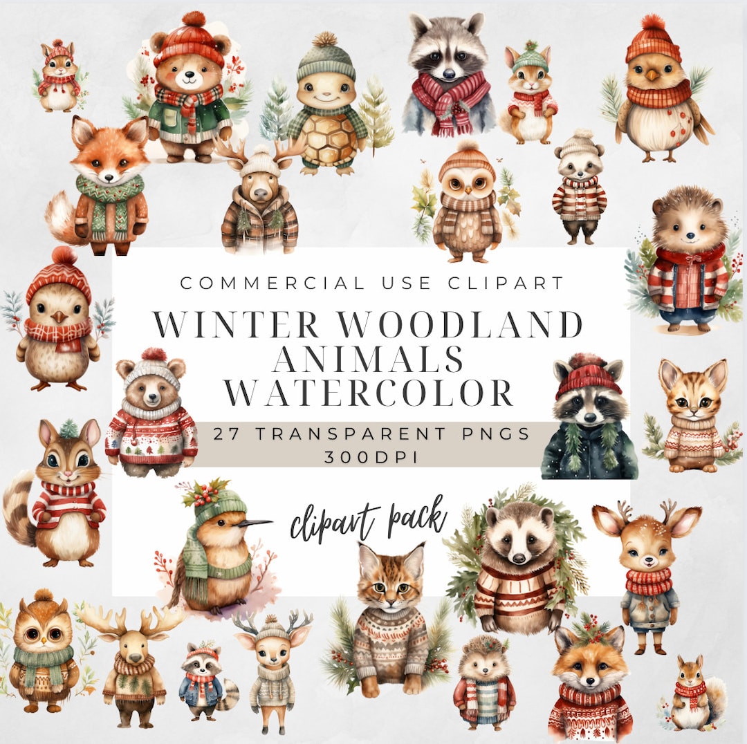 Woodland Animals Clipart Paper Crafts Commercial Use Png - Etsy