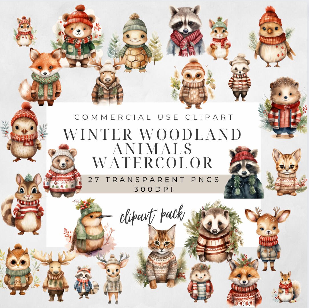 Woodland Animals Clipart Paper Crafts Commercial Use Png - Etsy