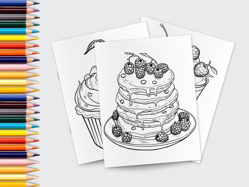 Dessert Coloring Pages: 20 Fun Printable Designs (PDF) - Etsy Australia