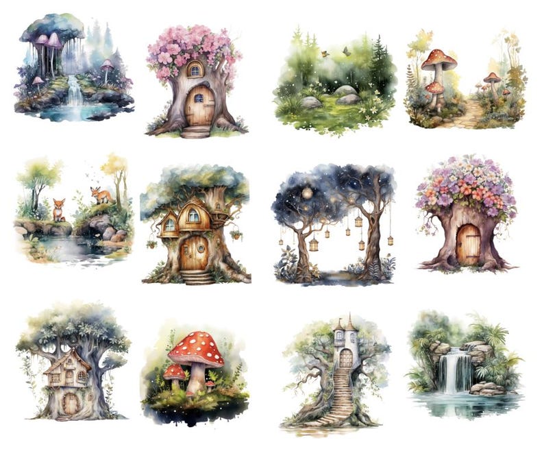 Enchanted Forest Clipart | Fairy Forest Png | Fantasy Clipart | Magic ...