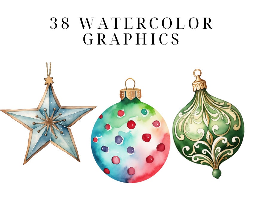 Christmas Ornaments Clipart | Commercial Use | Xmas Ornaments ...