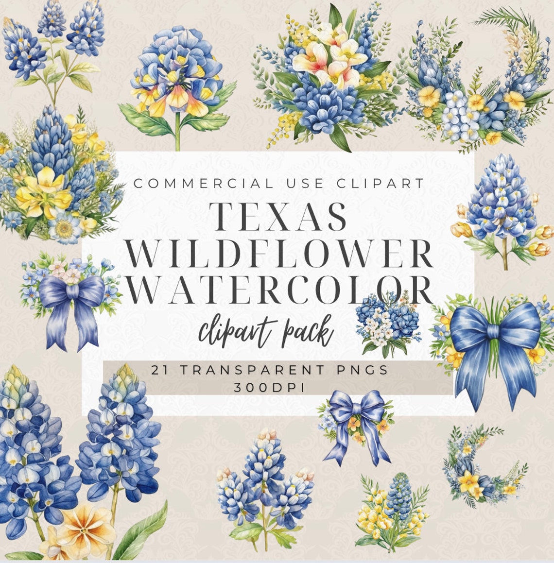 Texas Wildflower Clipart Digital Download Clipart Commercial Use ...