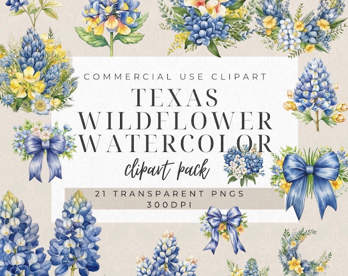 Texas Wildflower Clipart | Digital Download | Clipart Commercial Use ...