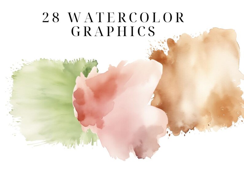 Brush Strokes Clipart Texture Background Watercolor Splashes Neutral ...