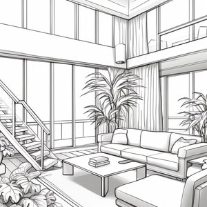22 Interior Design Coloring Pages | Adult Coloring | Beautiful Living ...