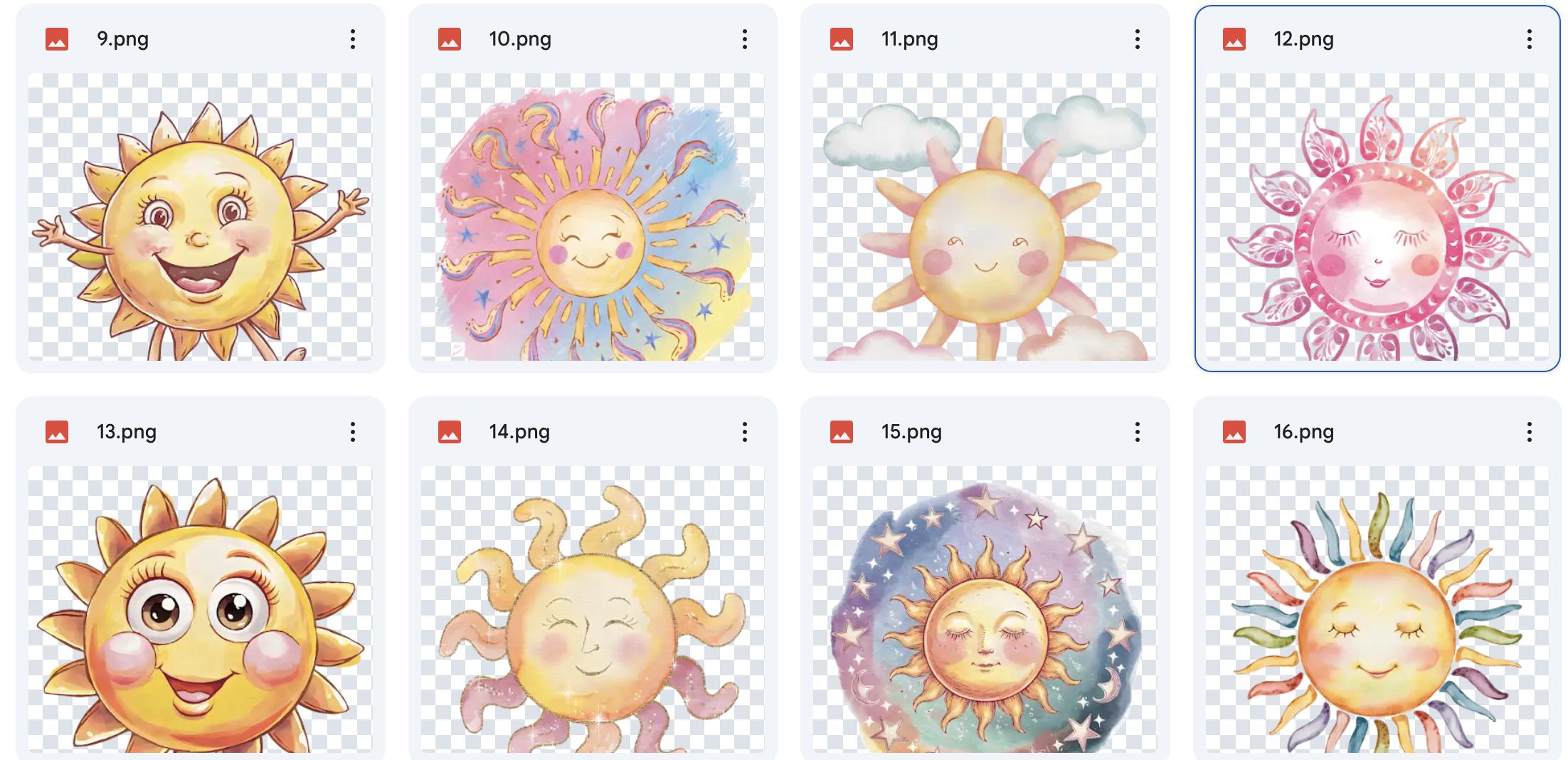 Cute Sun Clipart Bundle - Happy Sunshine - Watercolor Clip Art ...