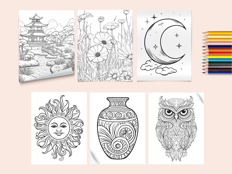 20 Boho Coloring Pages - Printable PDF - Fun for Kids and Adults ...
