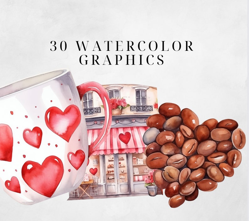Coffee Valentine Clipart | Commercial Use | Love Clipart | Coffee Love ...