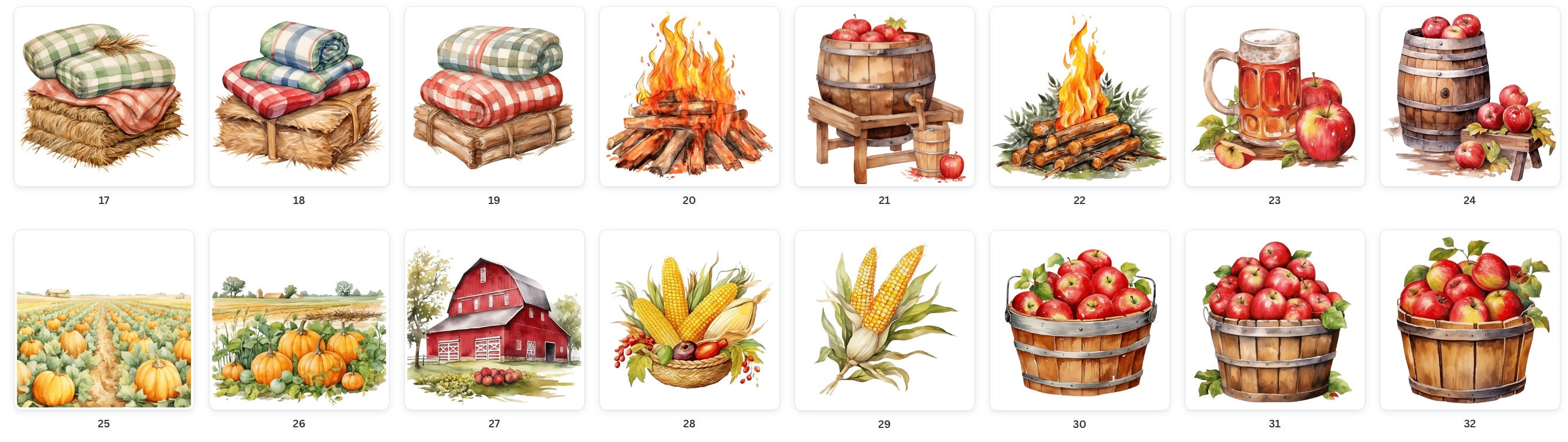 Fall Hayride Clipart Bundle: Autumn Harvest Pngs (50 Images) - Etsy